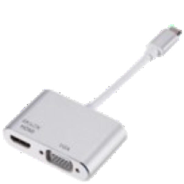 Adapter Stars Solutions USB-C na HDMI/VGA sivi