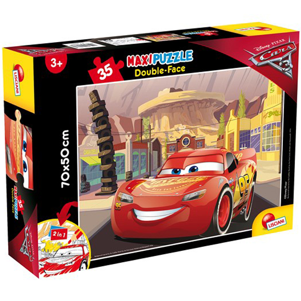 Slagalica Lisciani 35pcs Maxi Cars 3 GO GO GO 2u1 slozi I oboji 60665