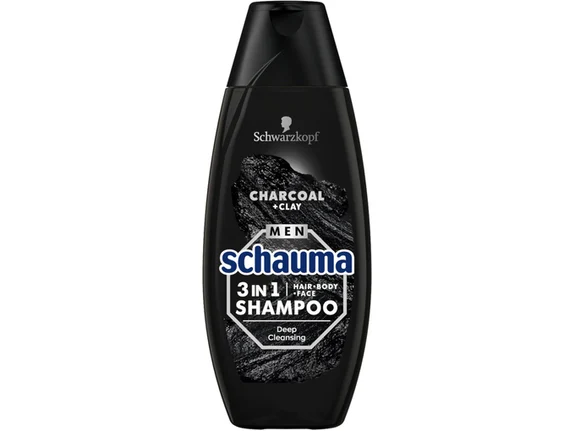 Schauma Šampon 3u1 Charcoal & clay For men 400 ml