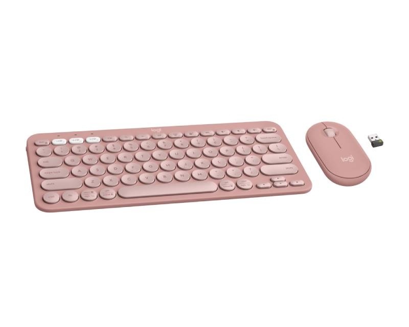 LOGITECH Pebble2 Wireless Combo US tastatura i miš roze