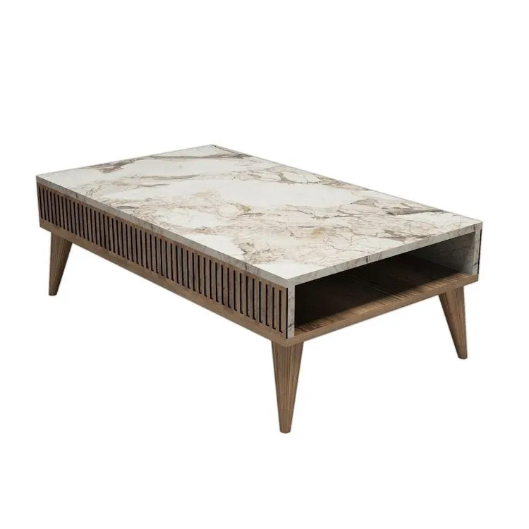 ASIR GROUP Milan Walnut White Marble Klub sto