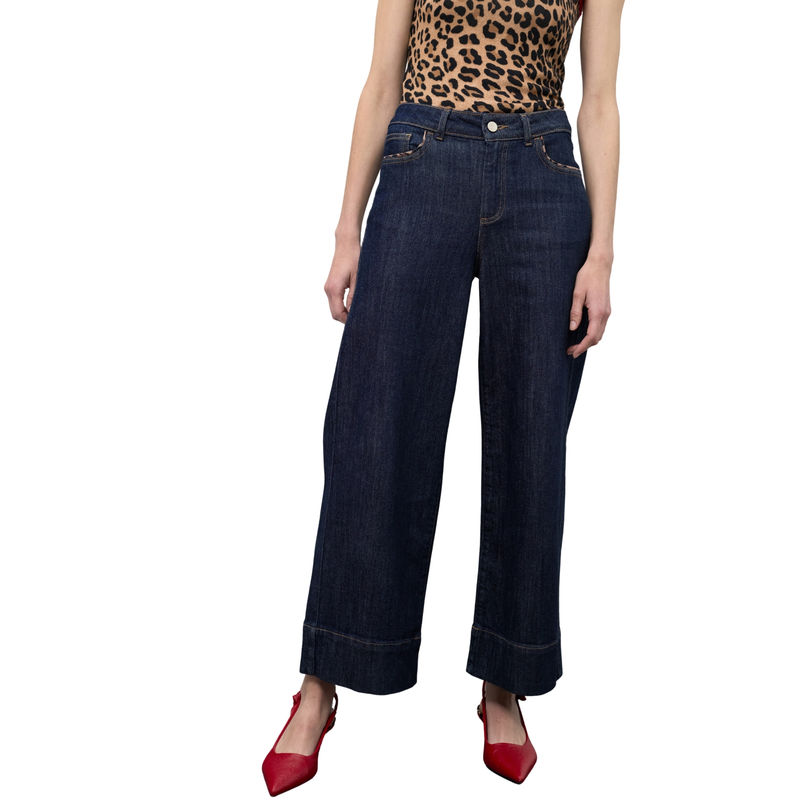 Ženske farmrke Lola Culotte jeans with leopard trims on the pockets