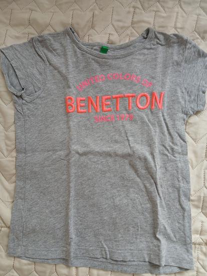 Benetton siva majica sa neon printom, 116-122