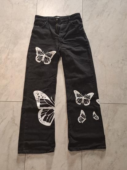 BERSHKA crne leptir farmerice M/38