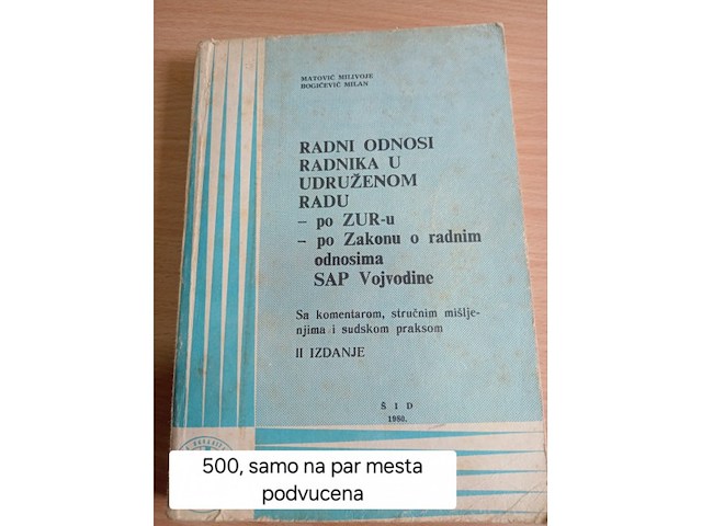 Radni odnosi radnika u udruzenom radu-Matović Bogičević