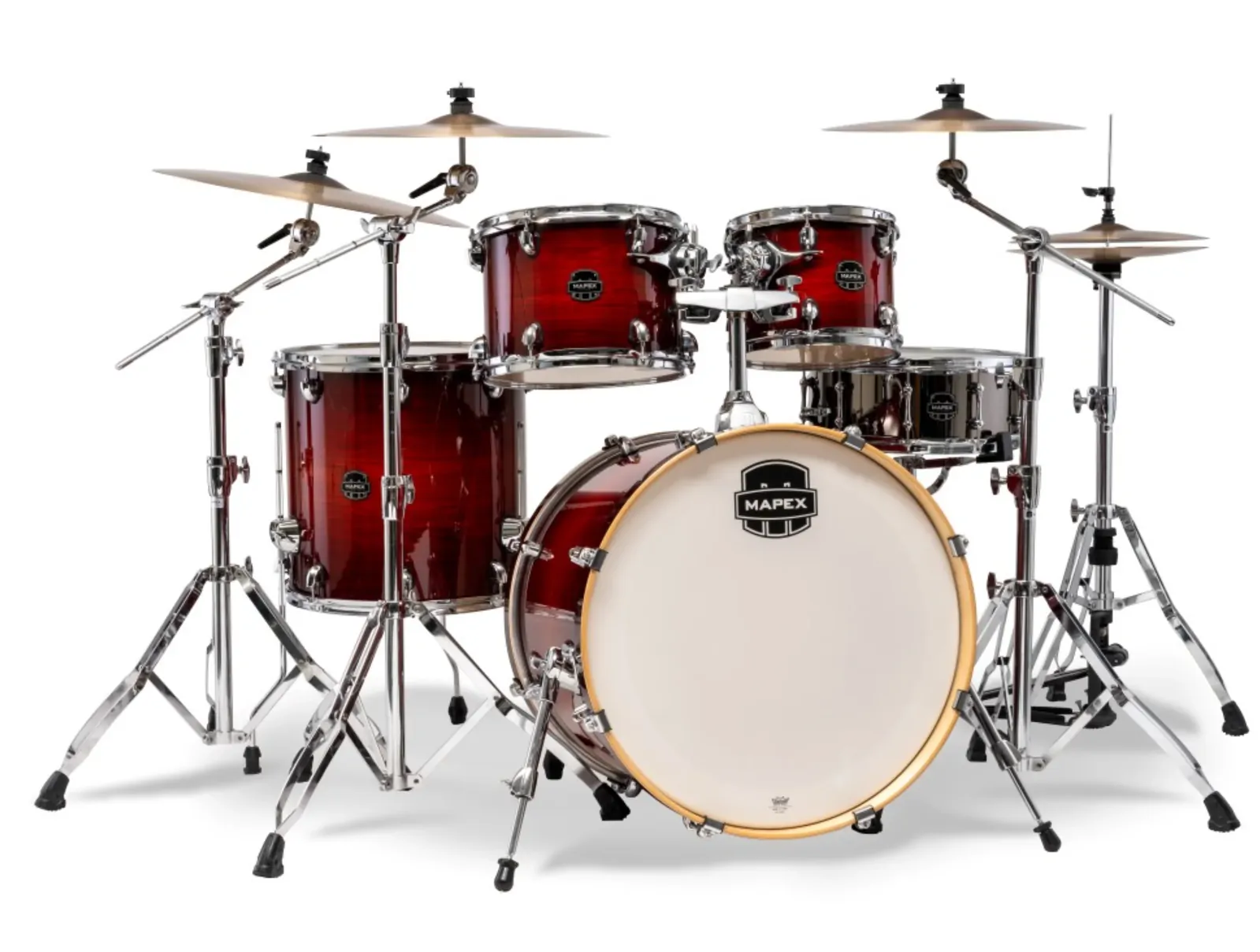 Mapex AR529SVNR Armory Maple/Birch 5-Piece Rock Shell Pack Red Onyx Burst