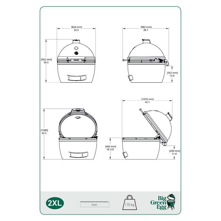 BIG GREEN EGG 2XL KAMADO ROŠTILJ