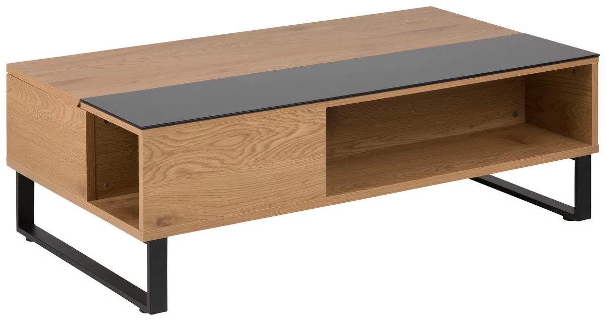 KLUB STOČIĆ 110/60/35 cm crna, boja hrasta