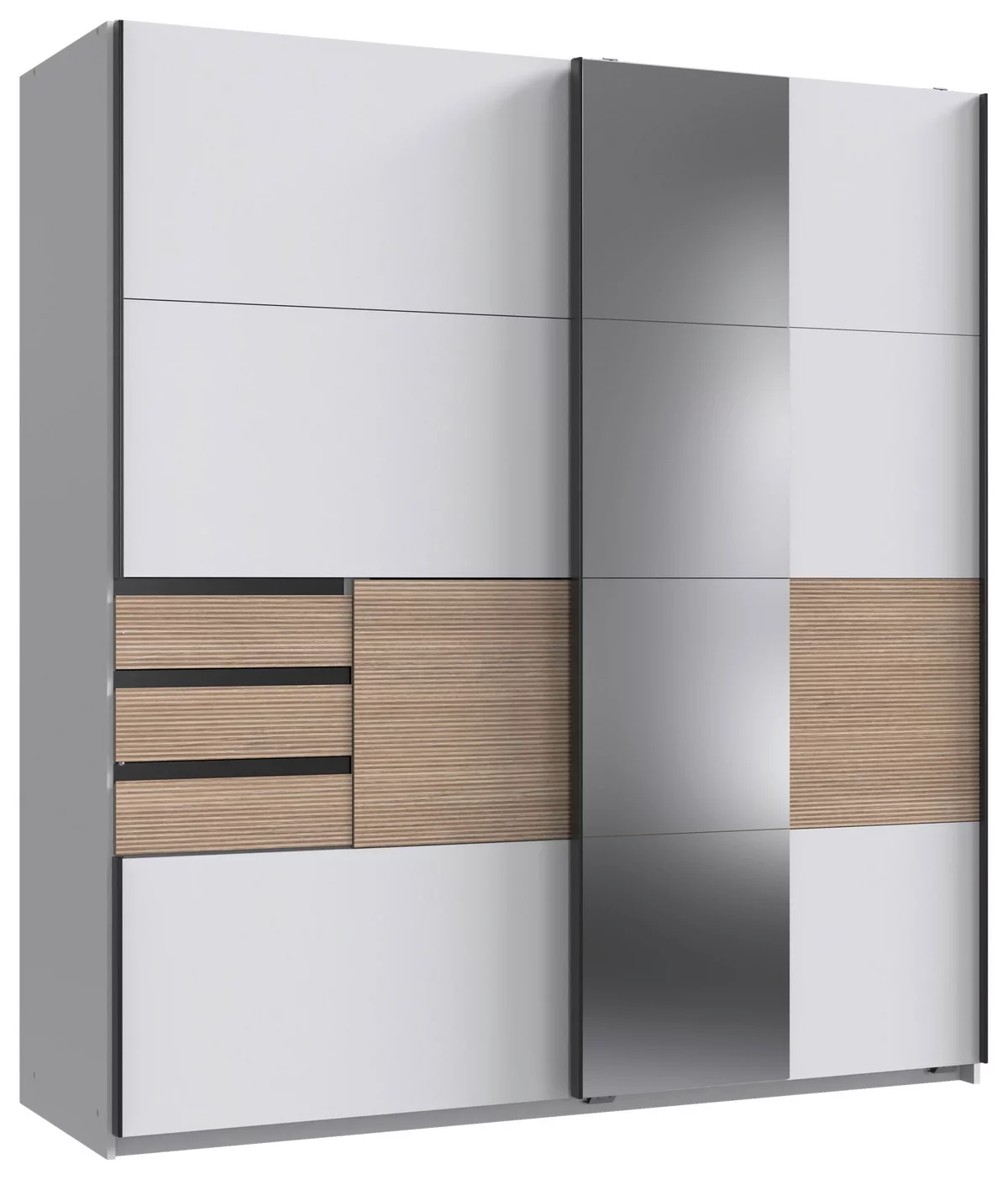 Carryhome ORMAR - VISEĆA KLIZNA VRATA bela, boja hrasta 180/198/65 cm