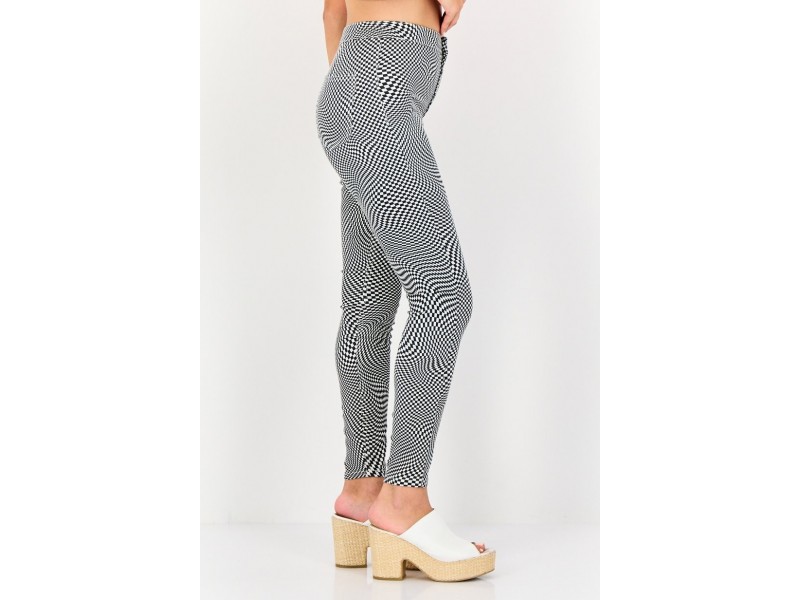 SINSAY skinny fit pantalone sah crno'bele vel S