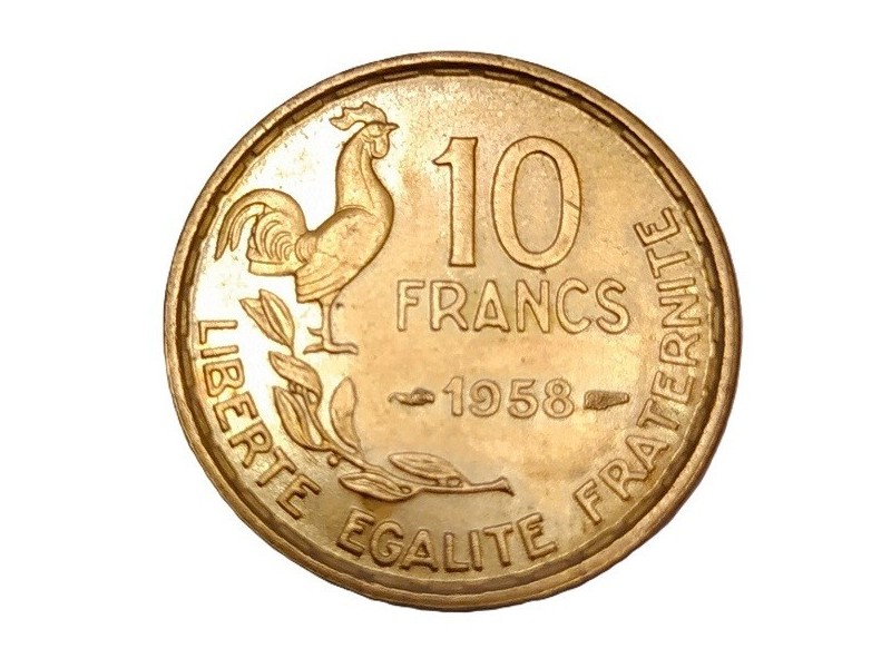 ** FRANCUSKA - 10 FRANAKA 1958. ** - petlić