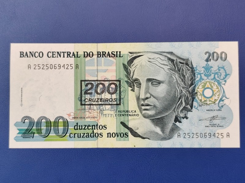 Brazil 200 cruzados novos 1990 UNC
