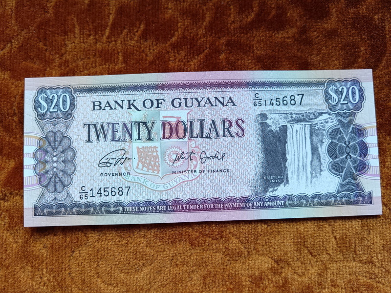Gvajana 20 dolara,1995 god.UNC