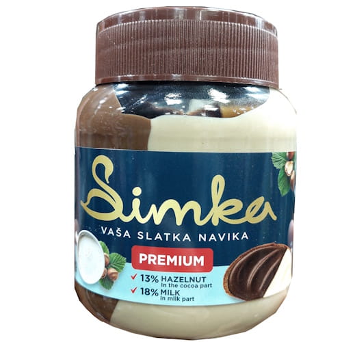 Simka duo krem premium 13% lešnika 18% mleka 350g Candy Rush
