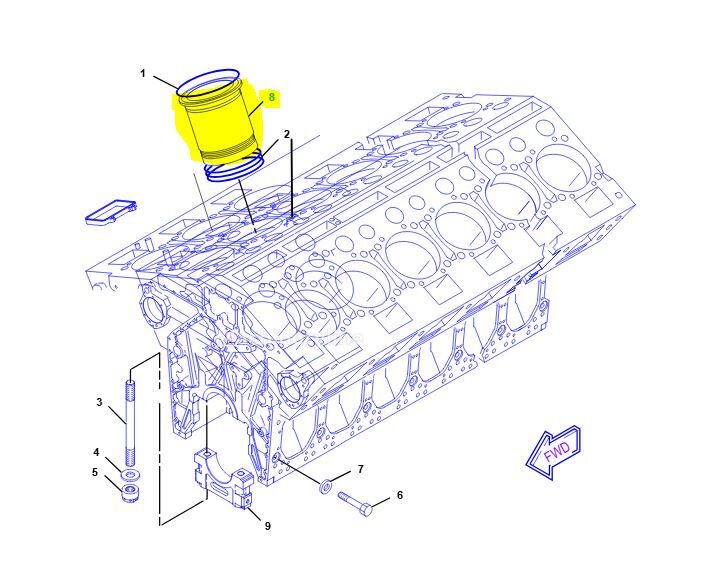 Caterpillar košuljica cilindra za građevinske mašine