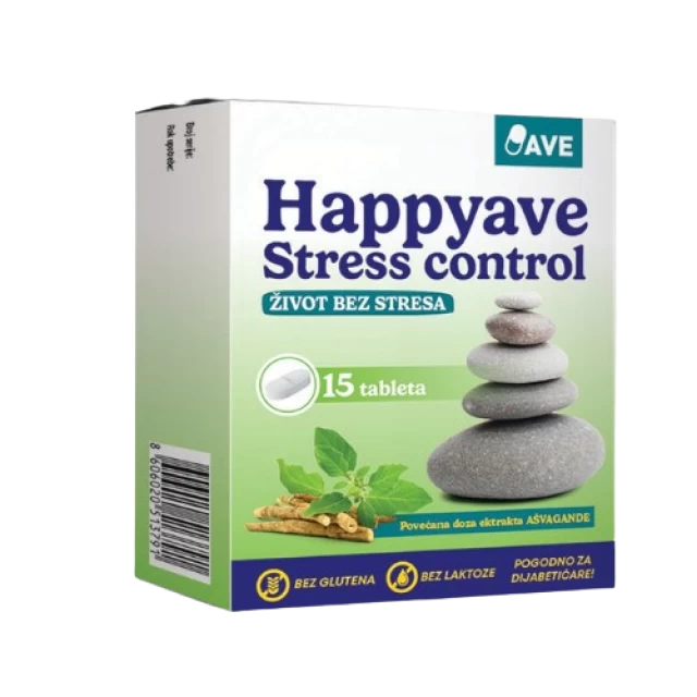 HAPPYAVE STRESS CONTROL 15 TABLETA – Prirodna formula za unutrašnji mir i emocionalnu stabilnost