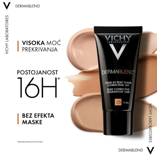 VICHY DERMABLEND CORRECTOR TEČNI PUDER 30 ML, 20 VANILLA – VISOKA MOĆ PREKRIVANJA ZA SAVRŠEN TEN
