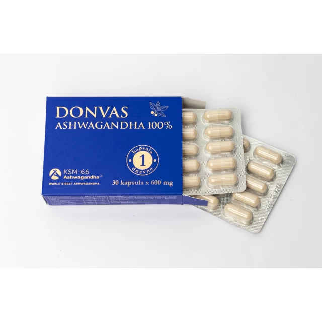 DONVAS ASHWAGANDHA 100% 600MG (30 KAPSULA) – Premium adaptogen sa patentiranim KSM-66® ekstraktom