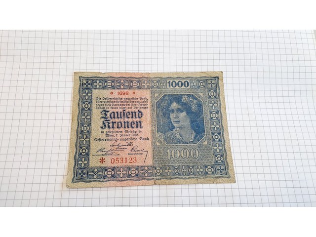 AUSTRIA 1000 KRONEN 1922 GODINA