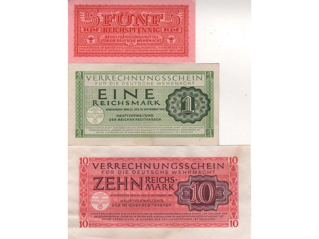 ** VERMAHT - LOT REICHSMARK 1942/1944. **