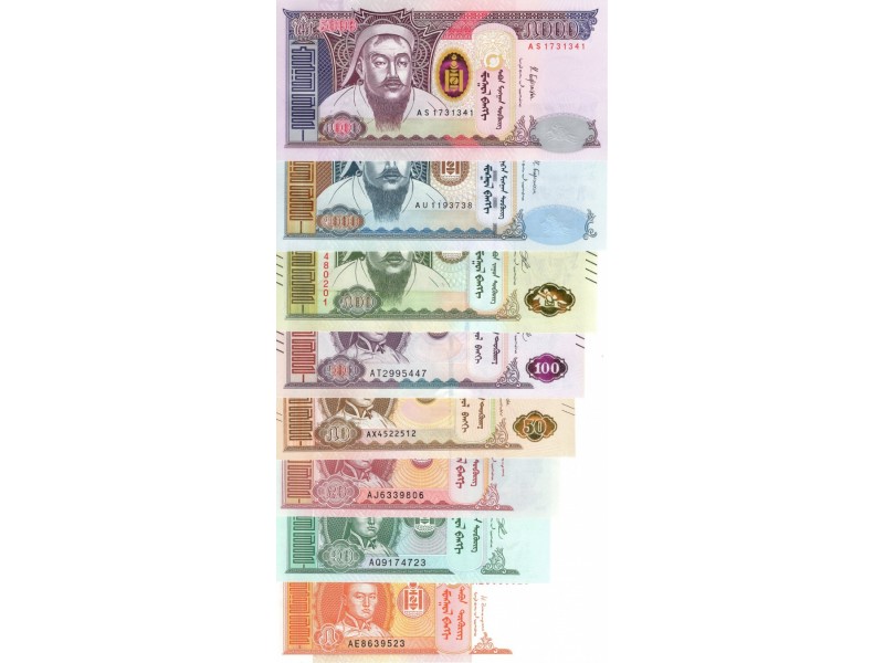 MONGOLIA set 5 - 5.000 Tugrik 2014/20 UNC, 8 novčanica