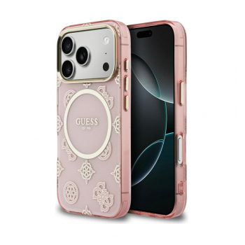 Maska Guess IML Peony Dot MagSafe za iPhone 17 Pro roza