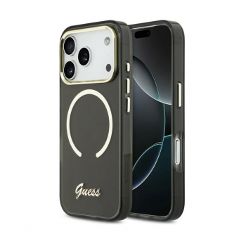 Maska Guess IML Script Metal MagSafe za iPhone 17 Pro crna