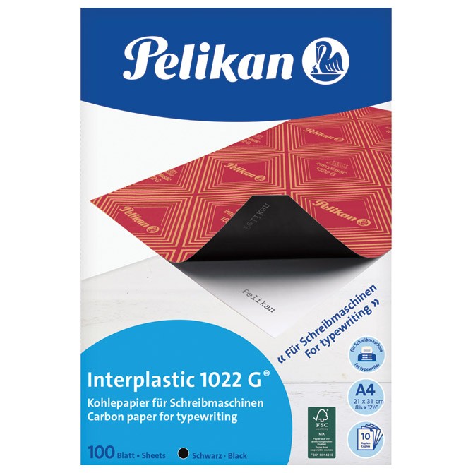 Indigo mašinski 21x31cm pk100 1022G FSC Pelikan 404400 crni