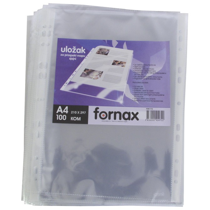 Fascikla uložna A4 50my pp sjajna pk100 Fornax 24787