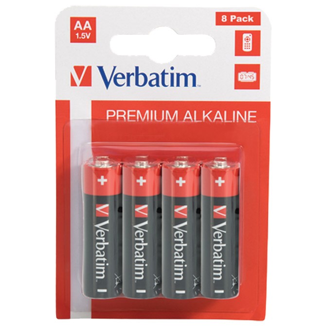 Baterija alkalna 1,5V AA pk8 Verbatim 49503 LR6 blister