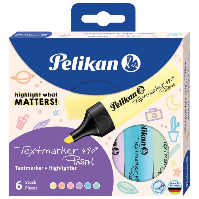Signir 490 pk6boja Pelikan 817325 pastel sortirano blister