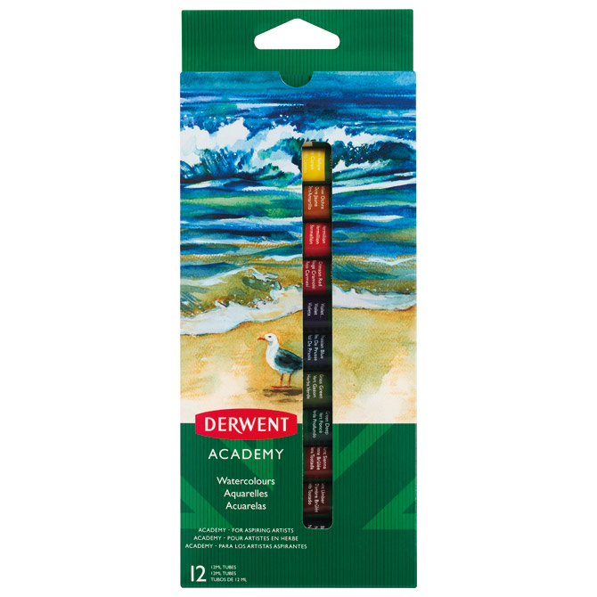 Boja Aquarelle 12ml 12boja Academy Derwent 2302404 blister!!