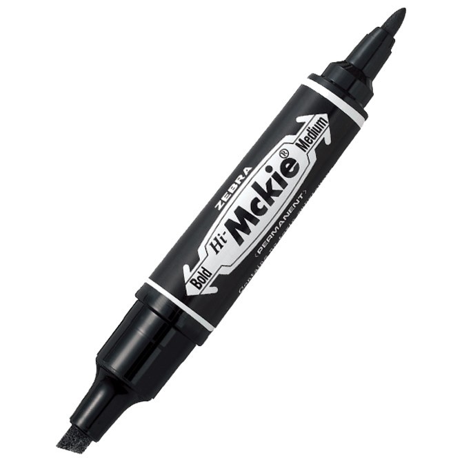 Marker permanentni 2-4mm obostrani kosi/okrugli vrh Hi-Mckie Zebra 50251 crni