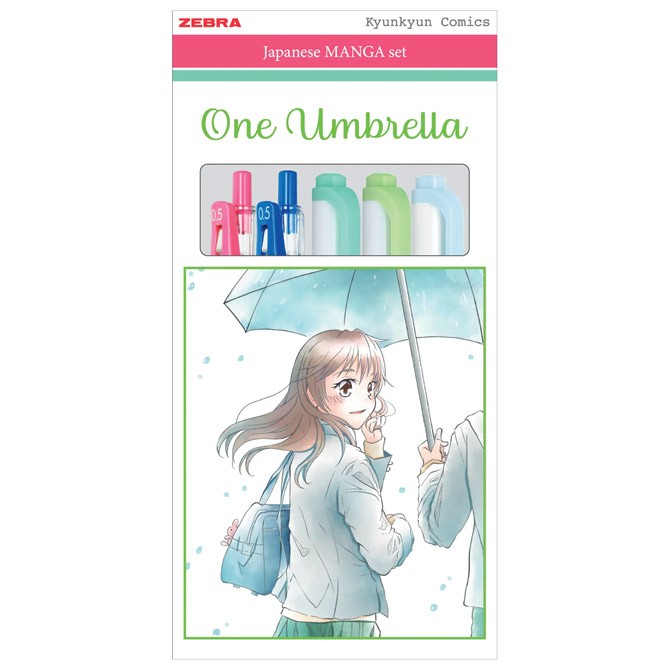 Set Manga One Umbrella (roler Sarasa Clip pk2+flomaster obostrani Mildliner pk3) Zebra 56531