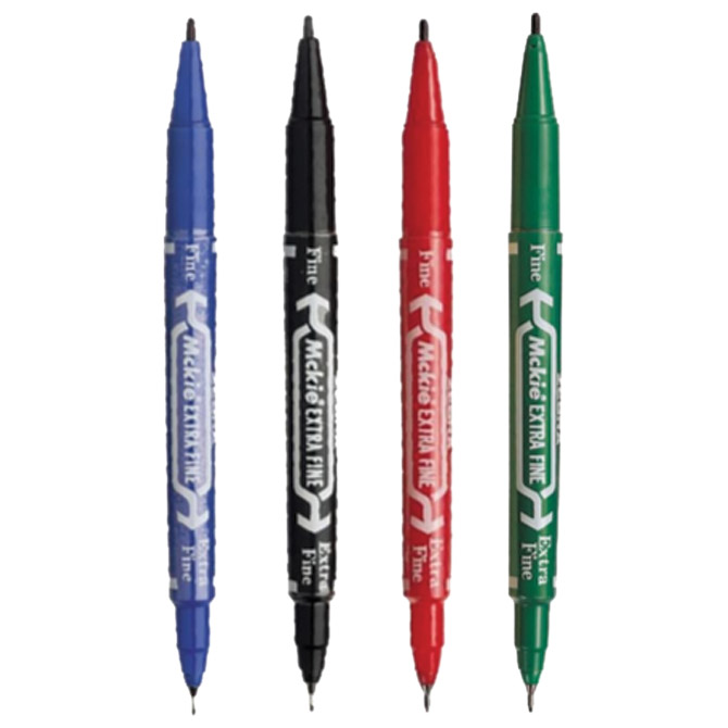 Marker permanentni 0,5/1mm obostrani okrugli vrh Mckie Care Zebra 51863 crveni