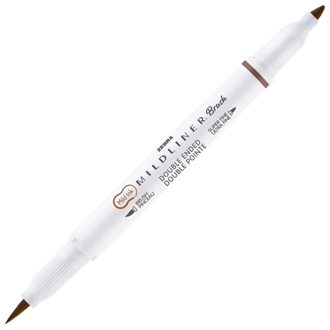 Flomaster obostrani 0,5/4mm Mildliner Brush&Marker Zebra 79250 braon