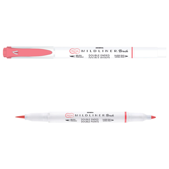 Flomaster obostrani 0,5/4mm Mildliner Brush&Marker Zebra 79570 prljavo roze
