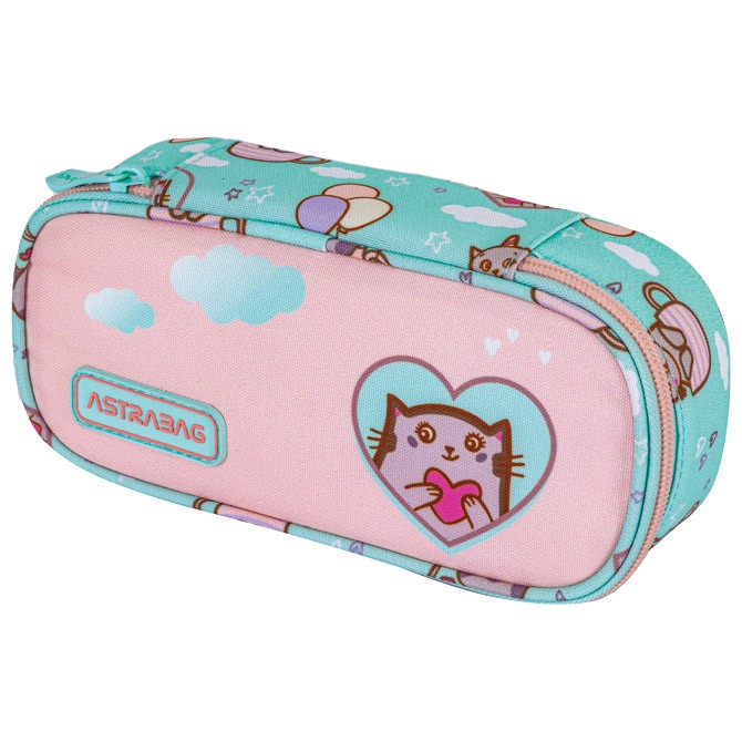 Pernica prazna ovalna 1zip 1 preklop AC6 Kitty's World 24.Astrabag 503024073 svetlo roze