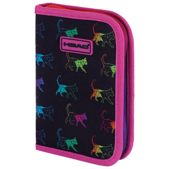 Pernica prazna 1zip 2preklopa AC1 Rainbow Kitty 24.Head 503023033 crno-roze