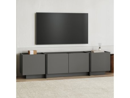 HANAH HOME Polica za TV Lowen Anthracite Black