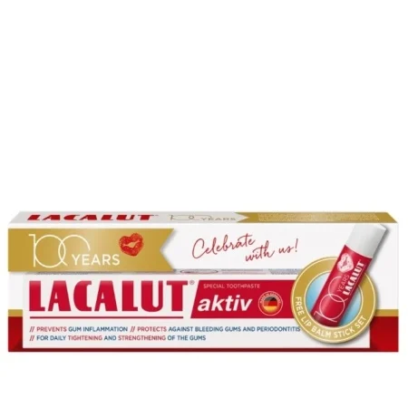 Lacalut Aktiv Pasta za Zube 75ml + GRATIS Balzam za Usne