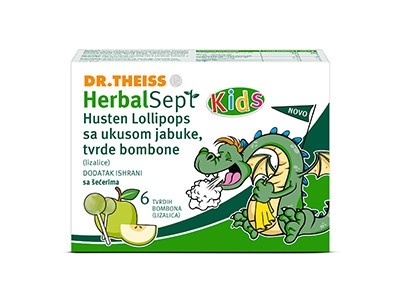 Herbal Sept Kids Lizalice Jabuka – Protiv kašlja, 6 kom