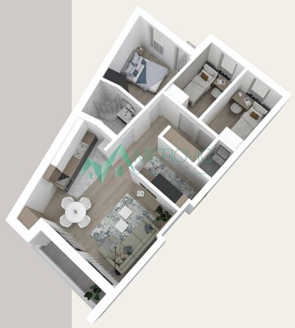 Troiposoban stan na prodaju, 71m2, 198.600€