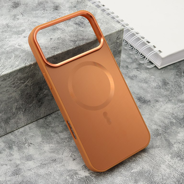 Futrola COLOR METAL Magsafe za iPhone 17 Pro Max (6.9) narandzasta (big camera) (MS)