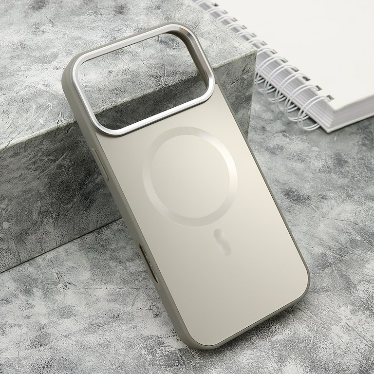 Futrola COLOR METAL Magsafe za iPhone 17 Pro Max (6.9) siva (big camera) (MS)