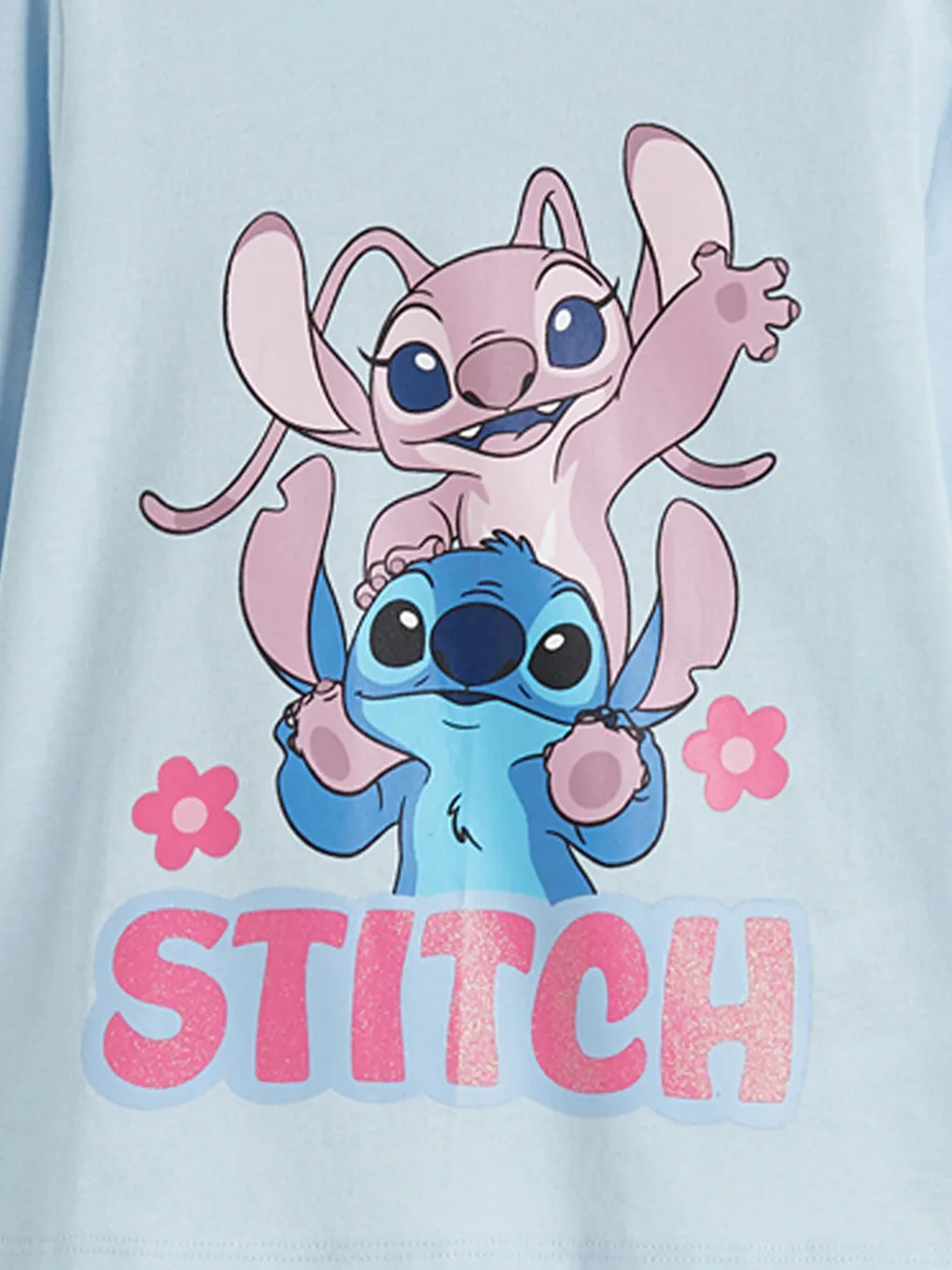 LCW Kids Majica Sa Okruglim Izrezom I Štampom Stitch Za Devojčice