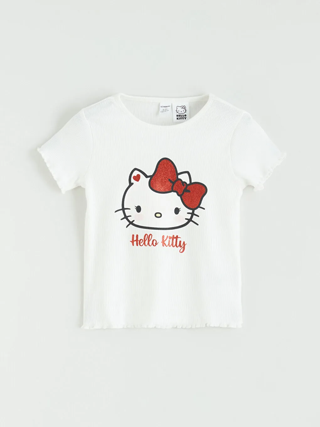 LCW Kids Hello Kitty Štampana Rebrasta Majica Za Devojčice