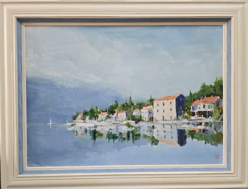 Letnja idila 3, Dragan Tasić, akril na lesonitu, sa 65×85 cm, bez 50×70 cm, sertifikat, 30680 dinara