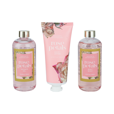 Set za negu tela 3- Petal Perfect, Rose Petals, Gel, Lotion, Wash