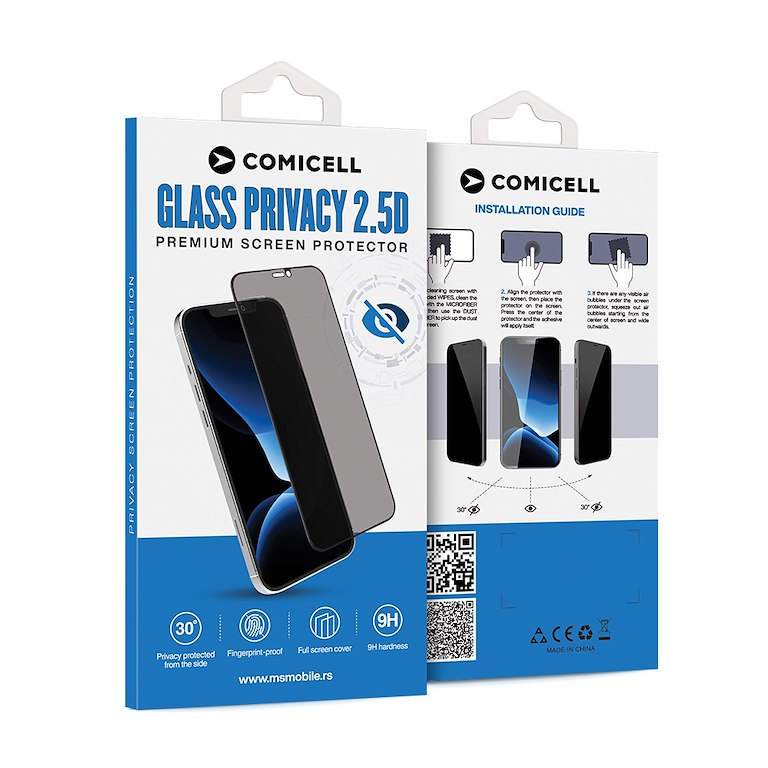 Staklena folija glass PRIVACY 2.5D full glue za Huawei Honor X7d/Honor Smart 400 4G crna (MS)